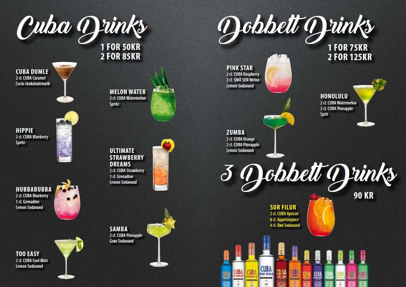 Menukort med tranditionelle retter i Rødovre